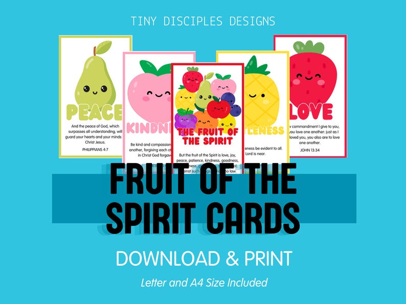 Fruit of the Spirit Printable Flash Cards, Bible Study Printable ...