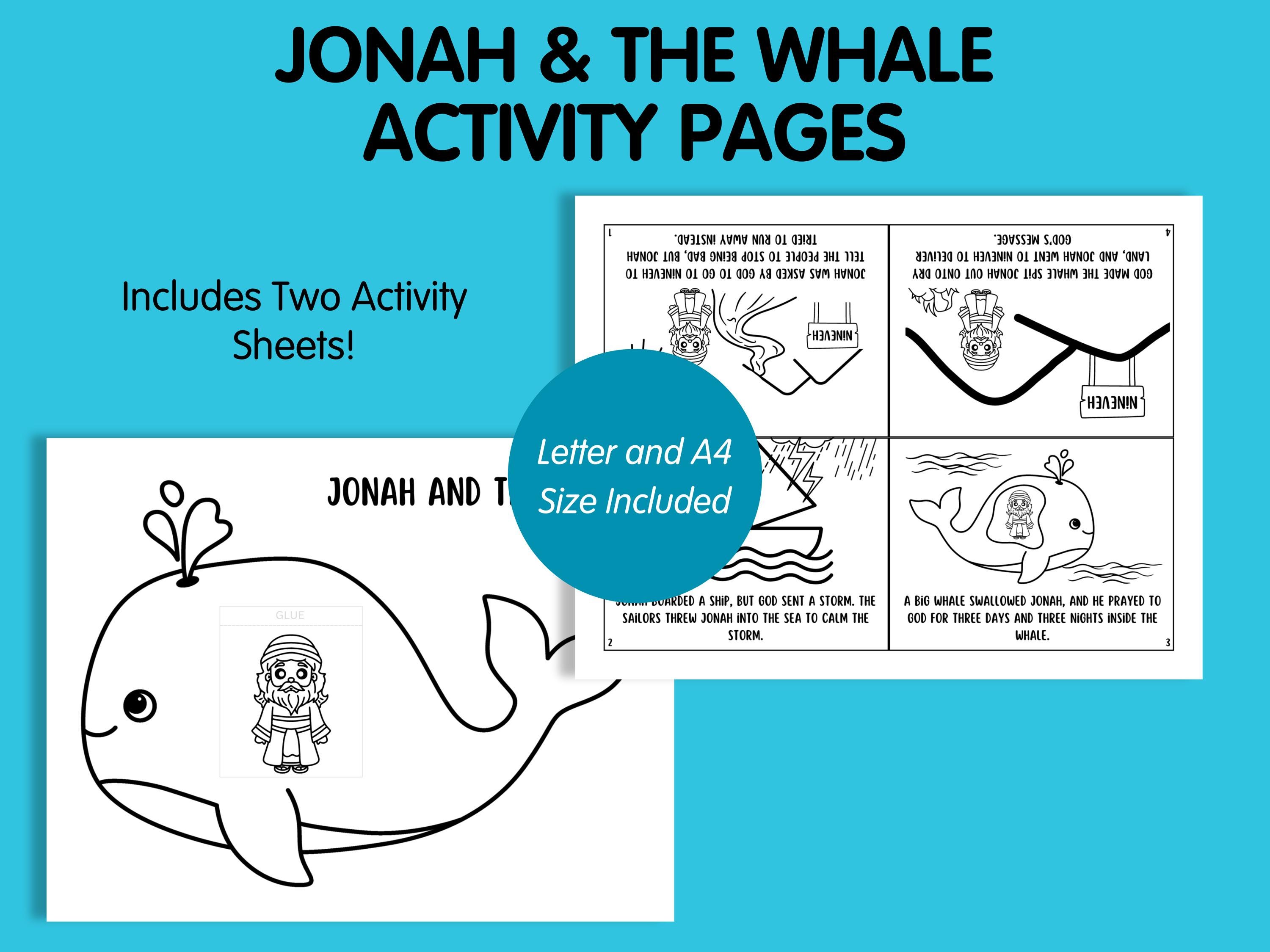 Jonah and the Whale Activity, Bible Printable Activity for Children ...