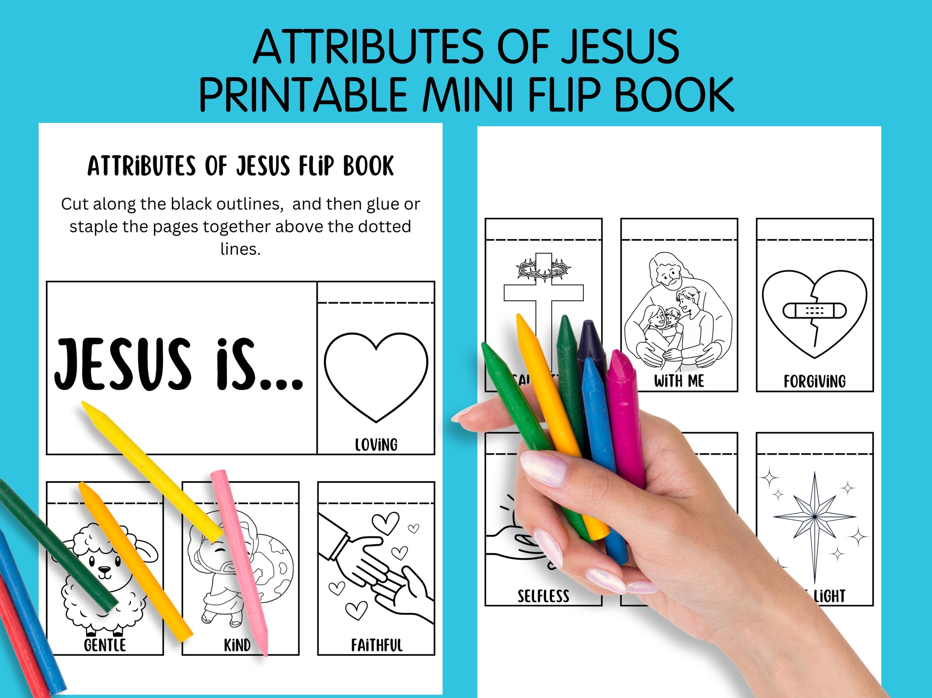 Attributes of Jesus Flip Book Printable, Printable Bible Paper Craft ...