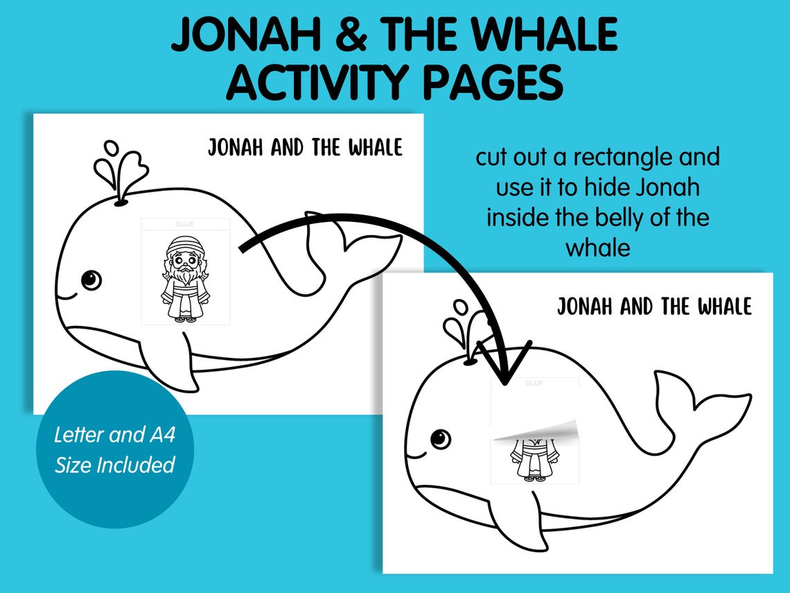 Jonah and the Whale Activity, Bible Printable Activity for Children ...