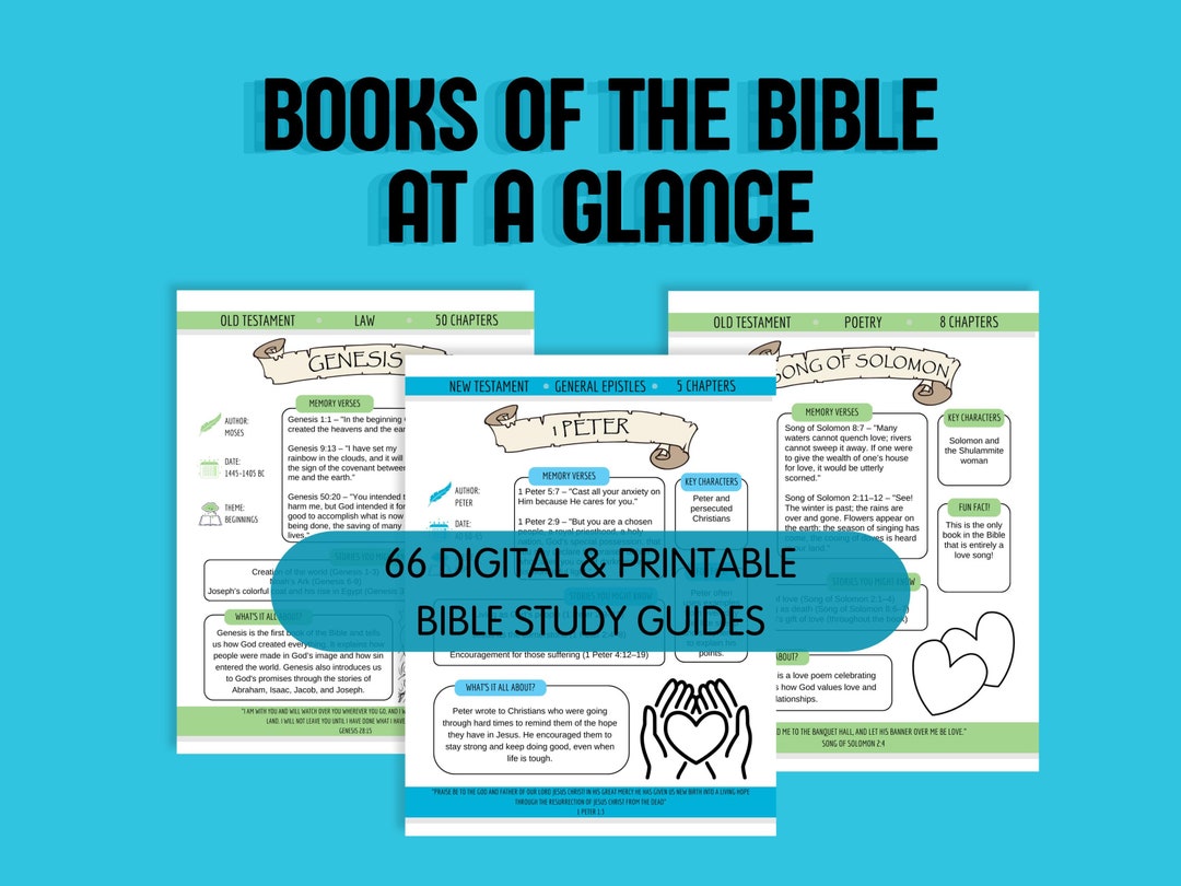 Books of the Bible at a Glance Printable, Bible Study Printable ...