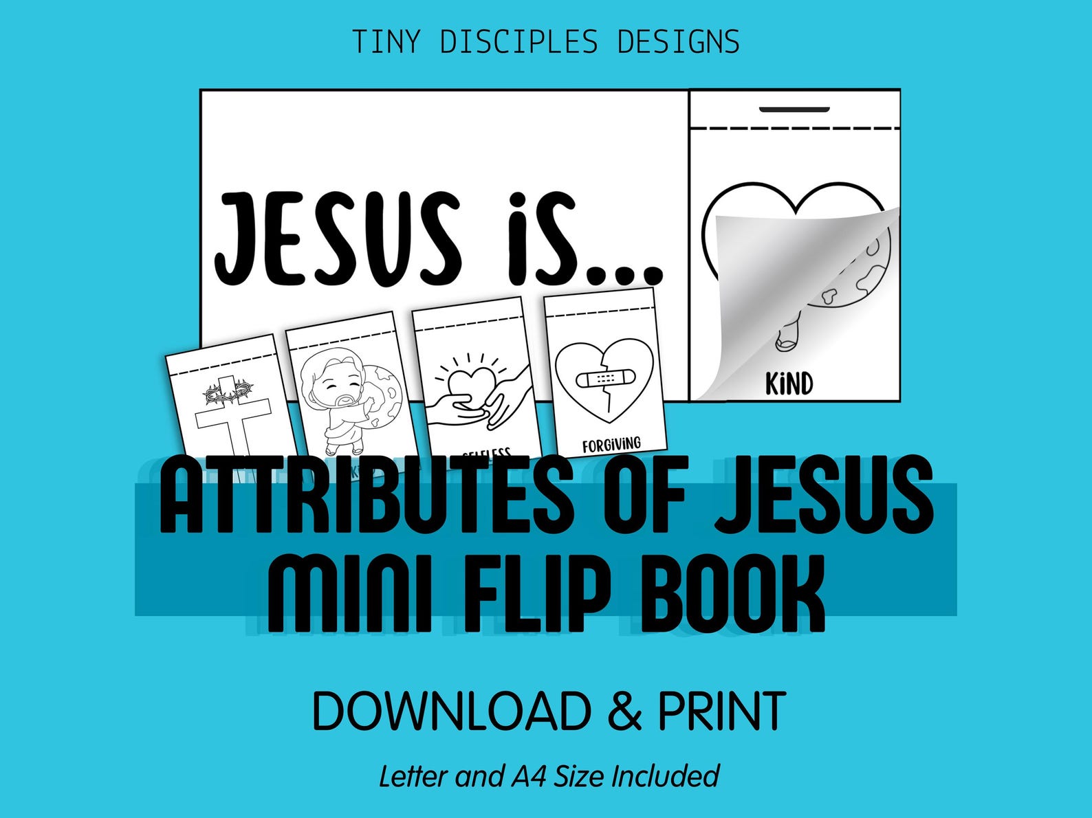 Attributes of Jesus Flip Book Printable, Printable Bible Paper Craft ...