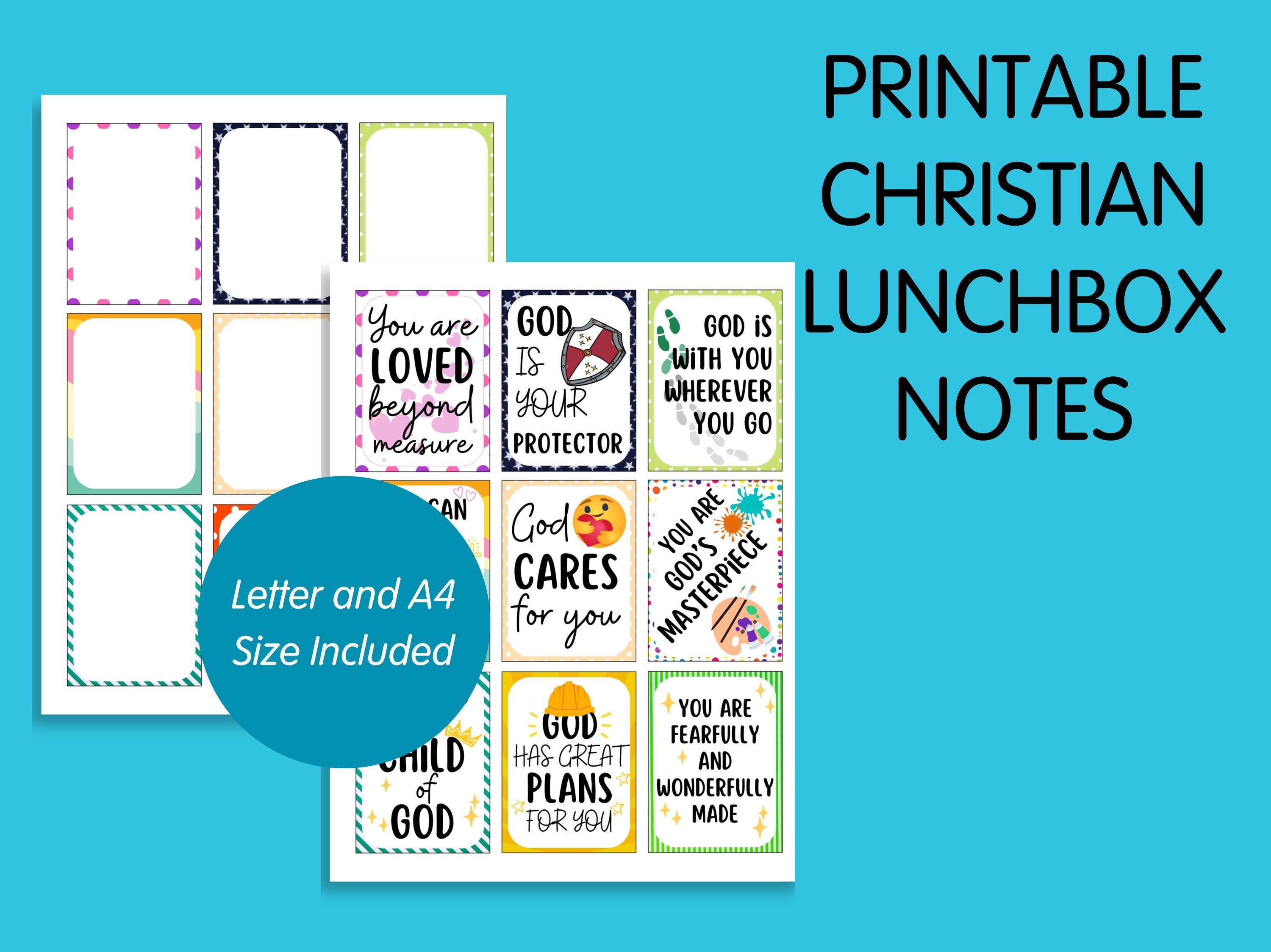Christian Lunchbox Notes for Kids, Scripture Lunchbox Notes, Positive ...