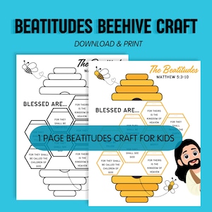 Beatitudes Beehive Printable, Printable Beatitudes Bible Craft for Kids ...