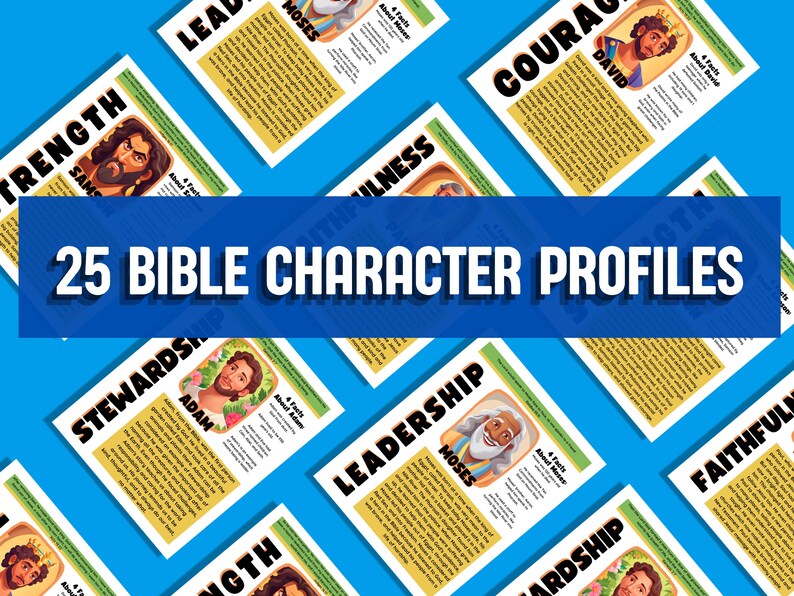 Heroes of the Bible Printable, Bible Study Printable Activity for ...