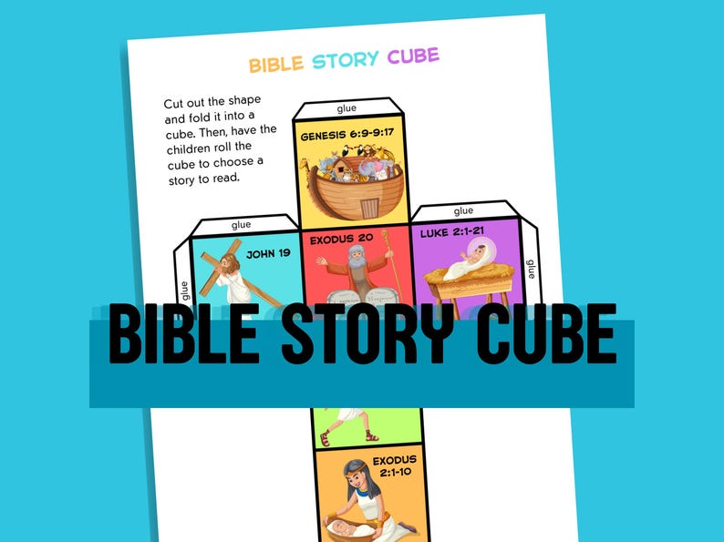 Bible Story Cube Printable, Printable Bible Paper Craft for Children ...