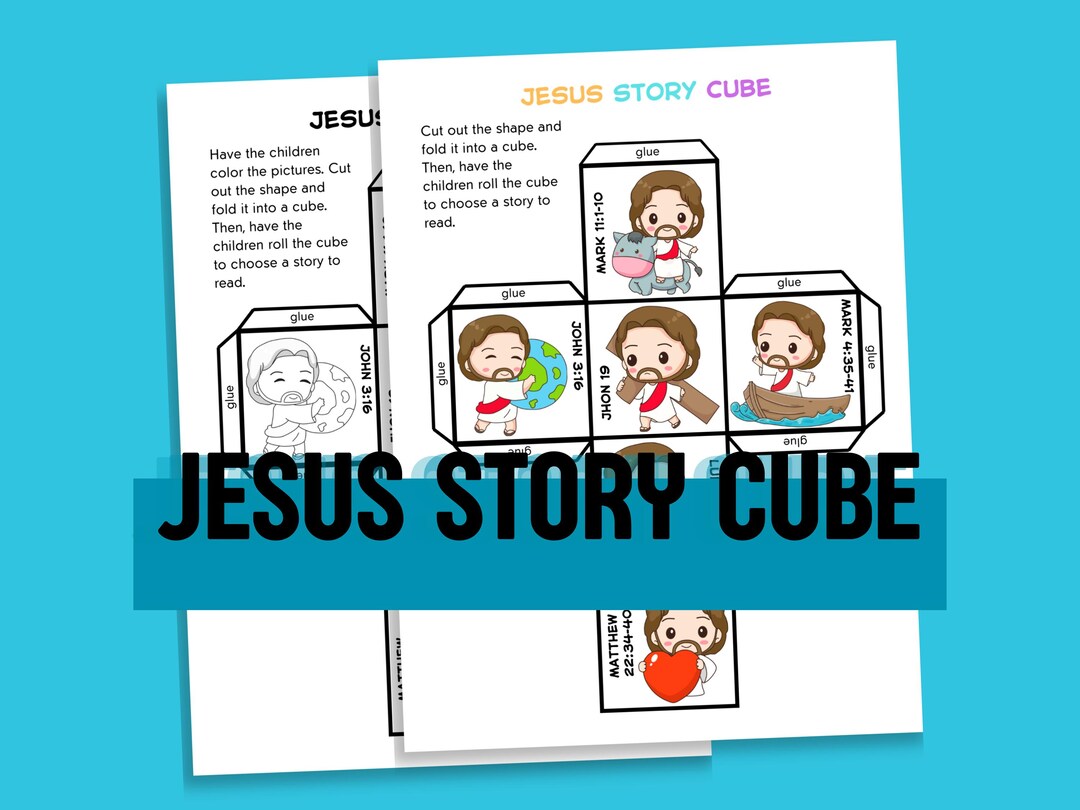 Jesus Story Cube Printable, Printable Bible Paper Craft for Children ...