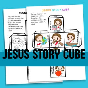 Jesus Story Cube Printable, Printable Bible Paper Craft for Children ...