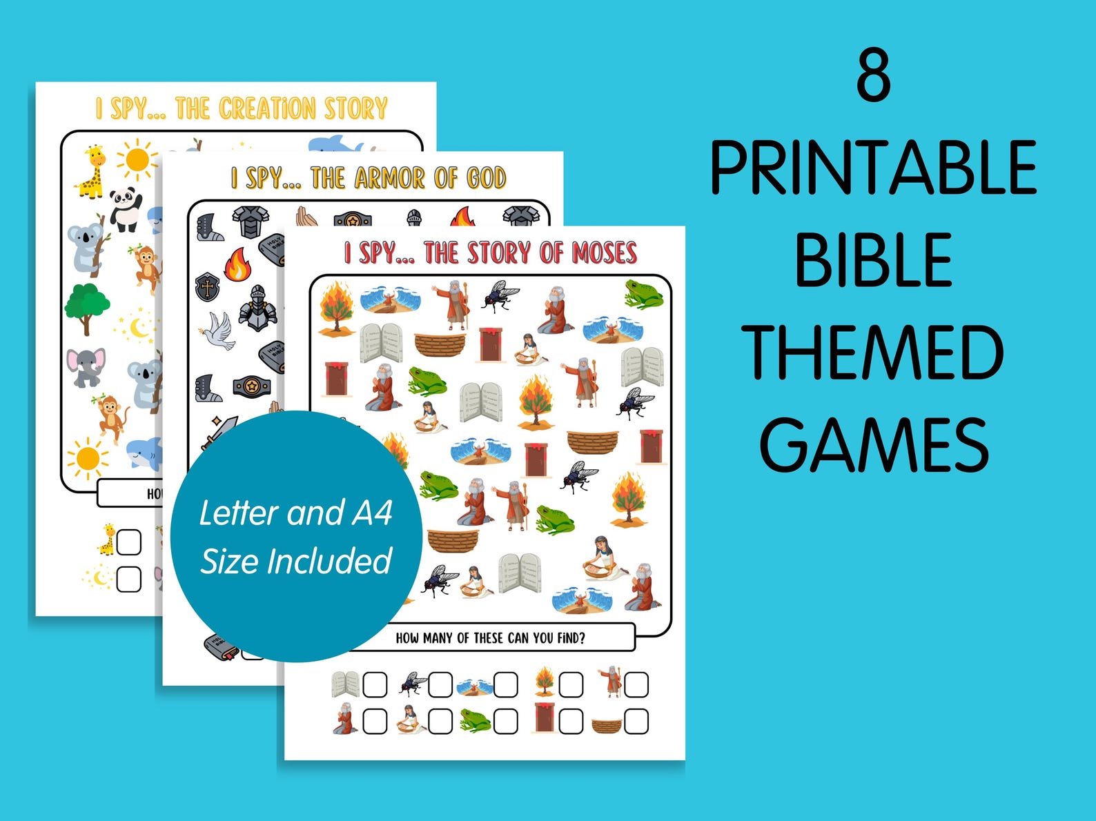 Bible I Spy Printable Craft, Bible Story Printable Activity for Kids ...