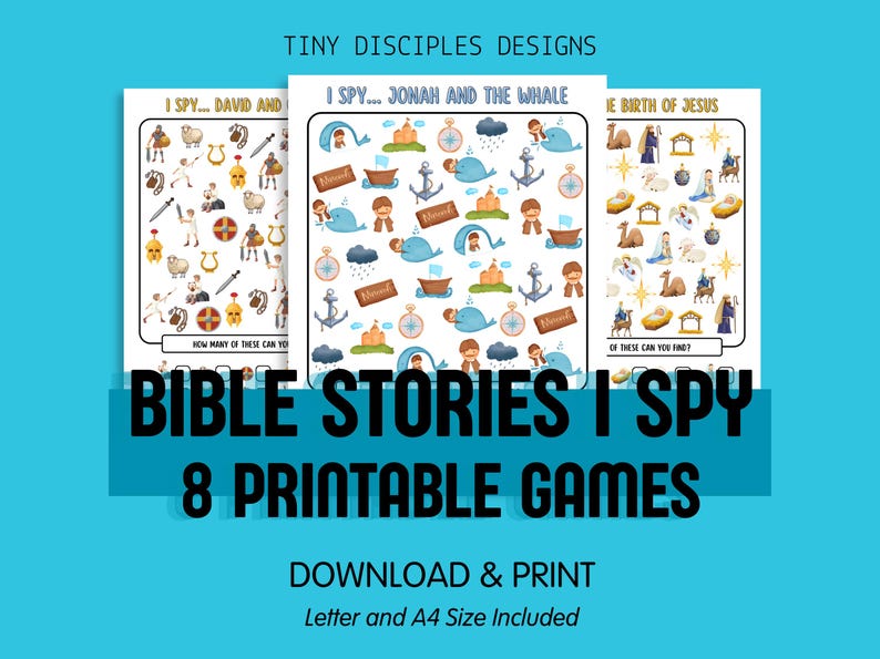 Bible I Spy Printable Craft, Bible Story Printable Activity for Kids ...