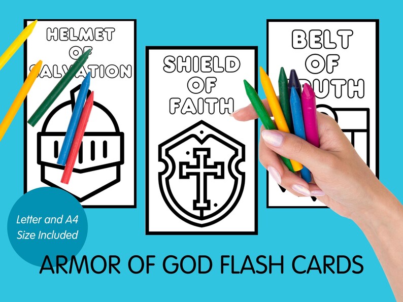 Armor of God Printable Cards, Christian Printable Coloring Pages for ...