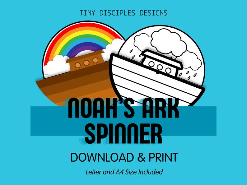 Noah's Ark Spinner Printable Craft, Bible Study Printable Activity for ...