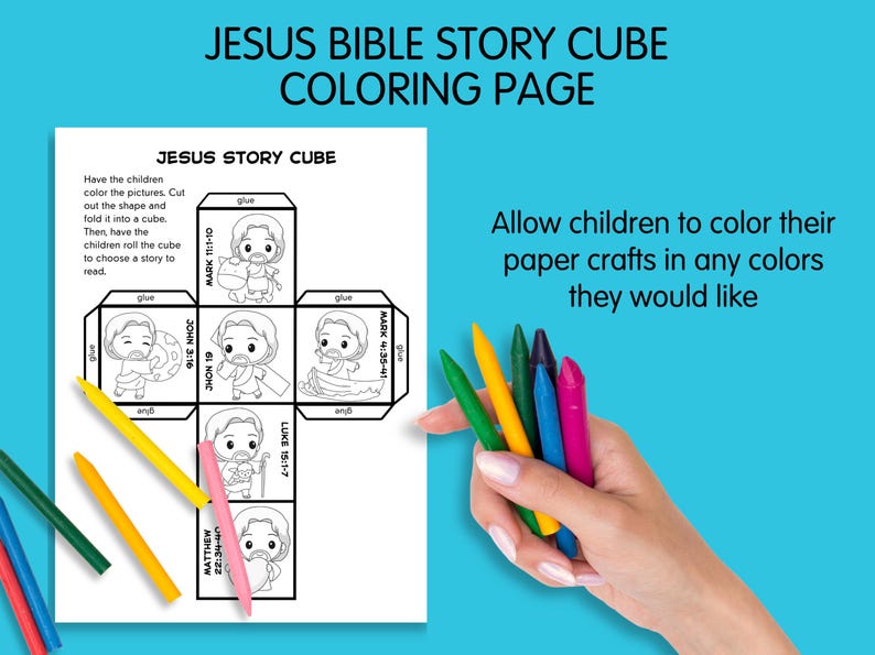 Jesus Story Cube Printable, Printable Bible Paper Craft for Children ...