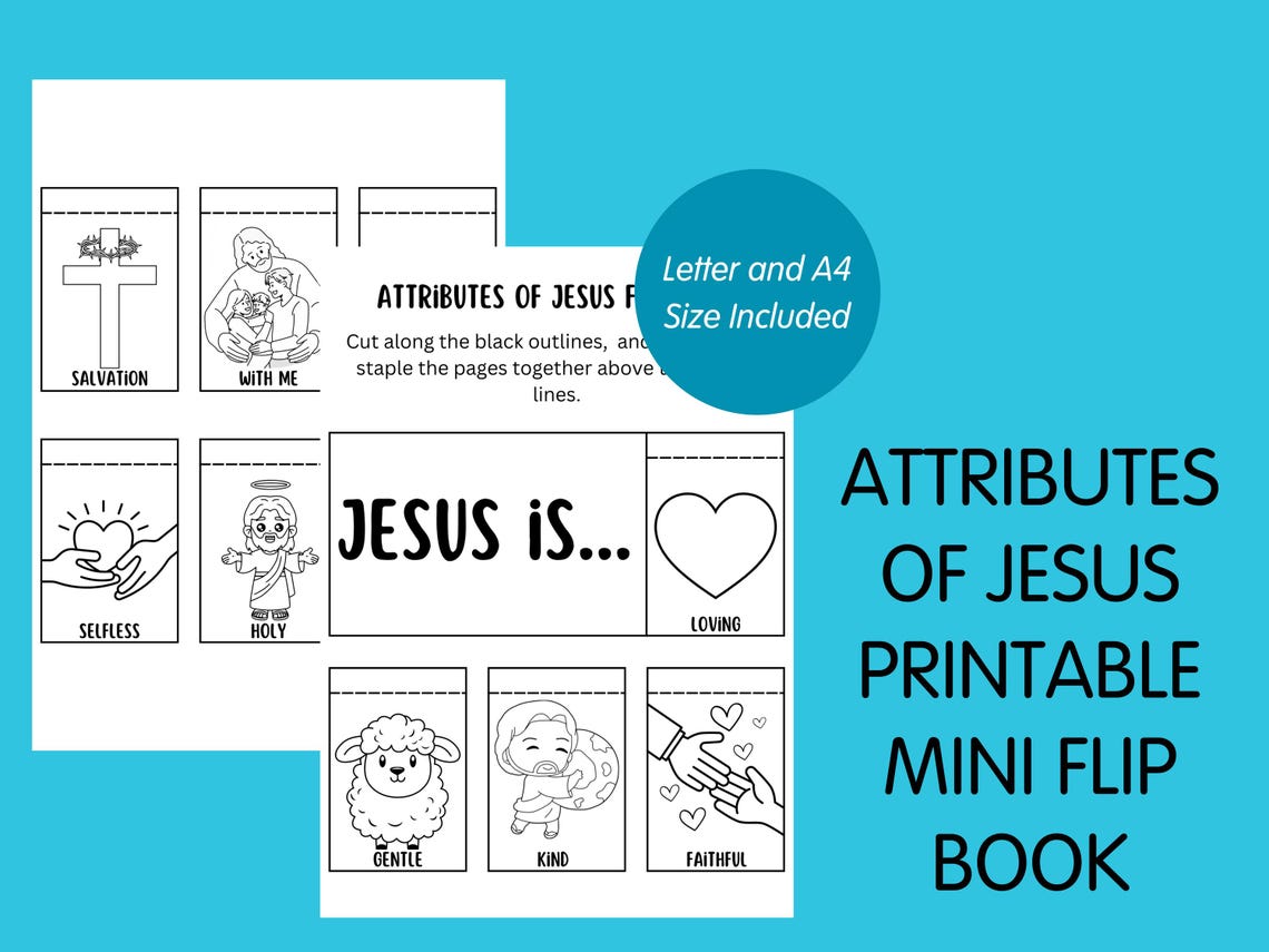 Attributes of Jesus Flip Book Printable, Printable Bible Paper Craft ...