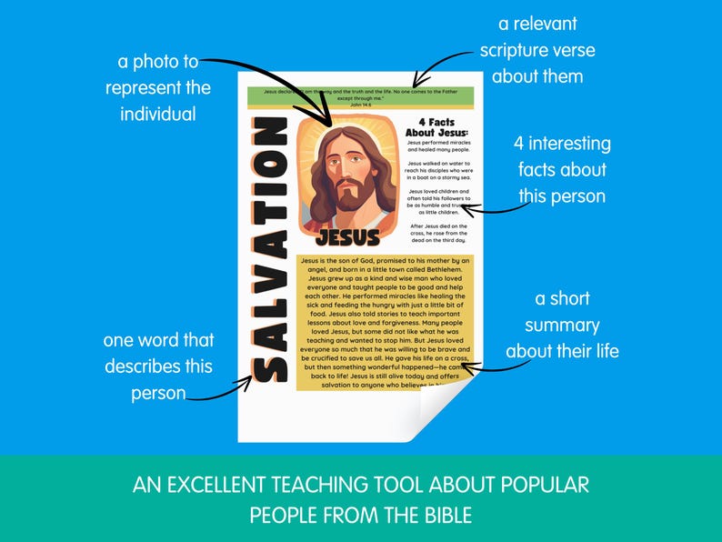 Heroes of the Bible Printable, Bible Study Printable Activity for ...