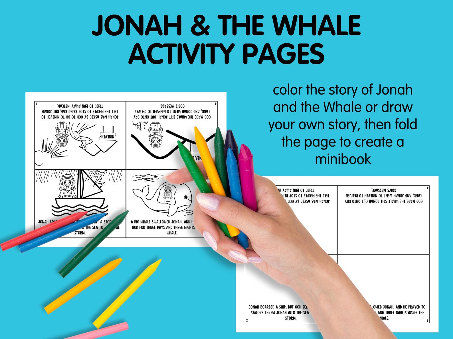 Jonah and the Whale Activity, Bible Printable Activity for Children ...