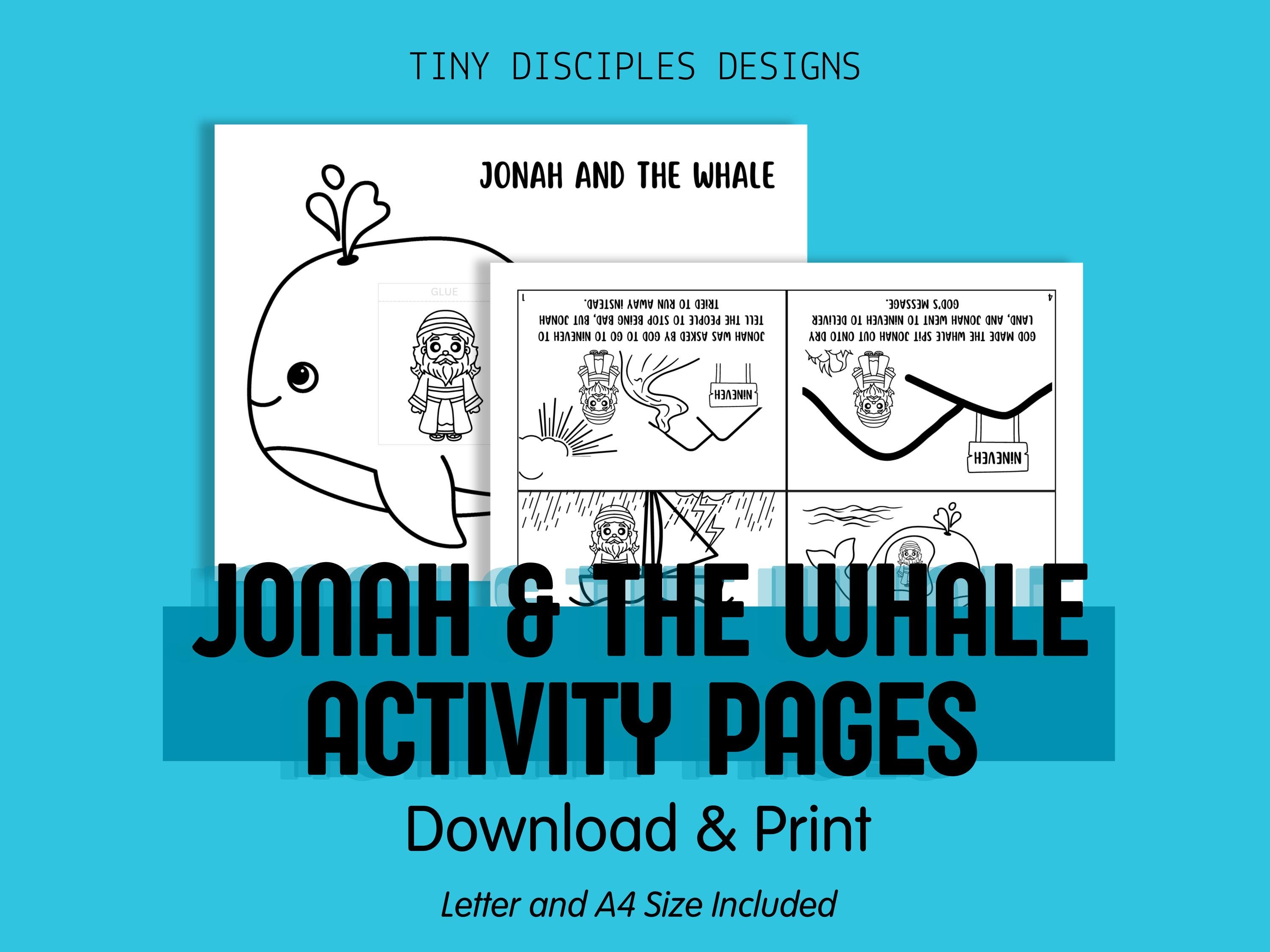 Jonah and the Whale Activity, Bible Printable Activity for Children ...