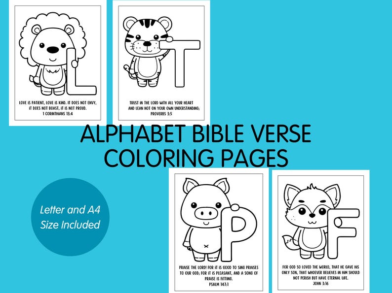 Alphabet Bible Verse Printable Pages, Printable Bible Activity for Kids ...