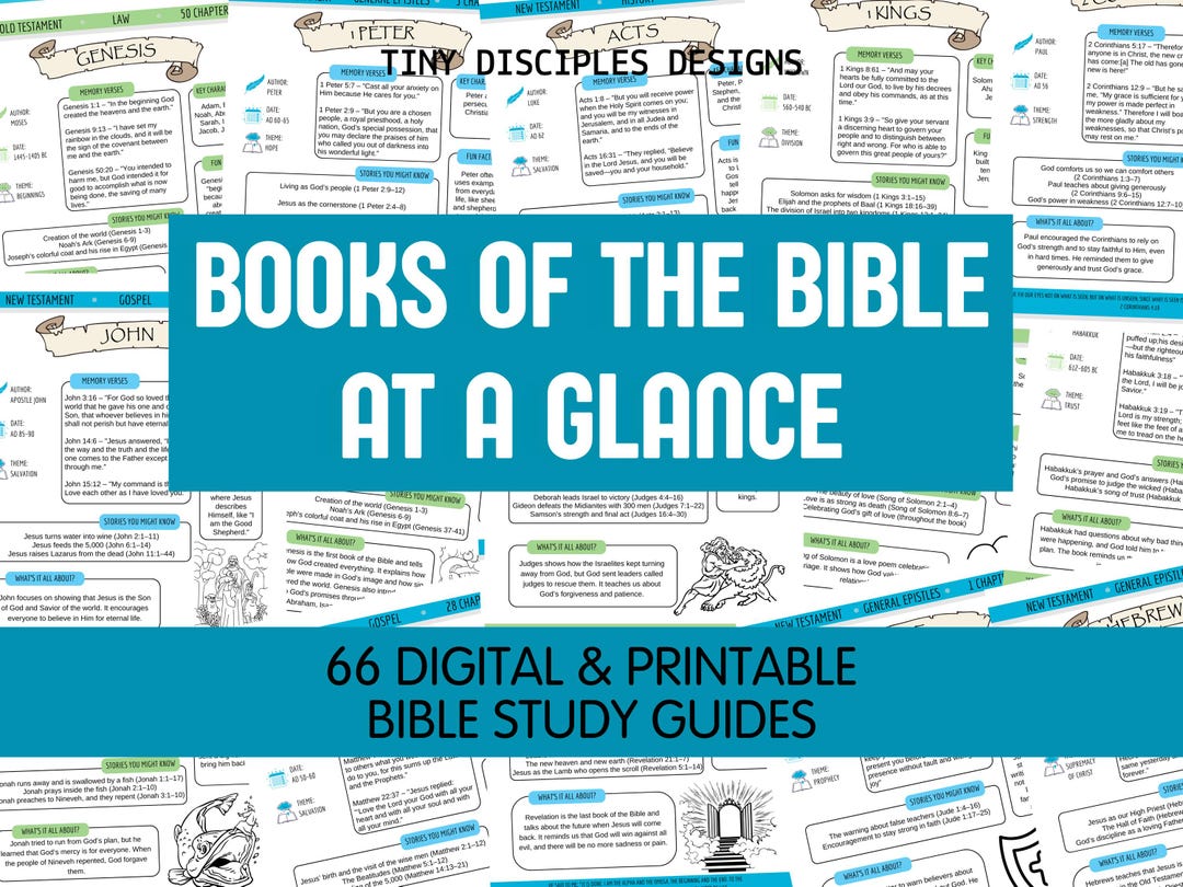 Books of the Bible at a Glance Printable, Bible Study Printable ...