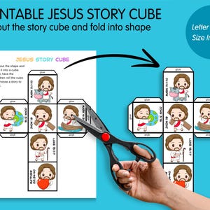 Jesus Story Cube Printable, Printable Bible Paper Craft for Children ...