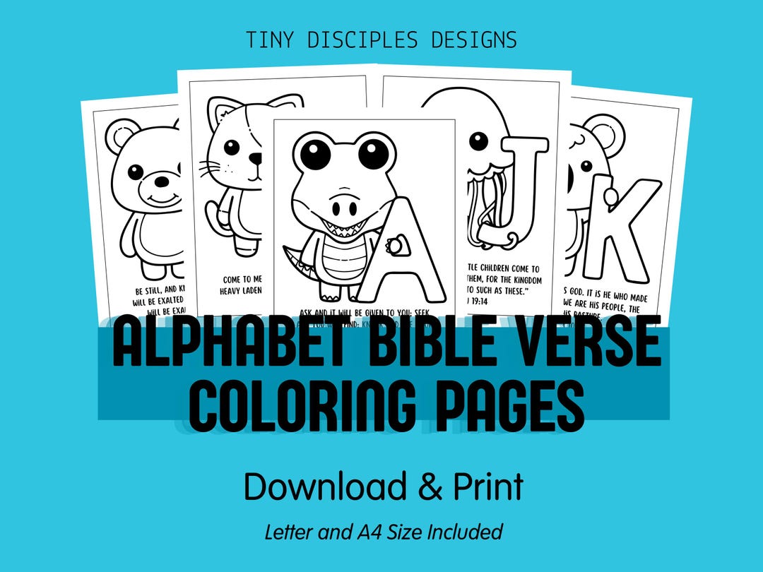 Alphabet Bible Verse Printable Pages, Printable Bible Activity for Kids ...