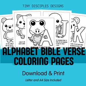 Alphabet Bible Verse Printable Pages, Printable Bible Activity for Kids ...