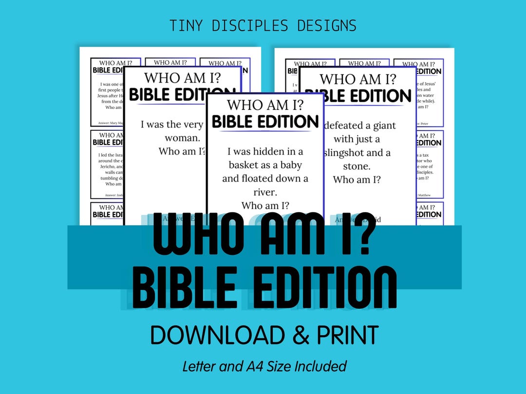 Bible Who Am I Game, Printable Bible Games for Kids, Sunday School Game ...