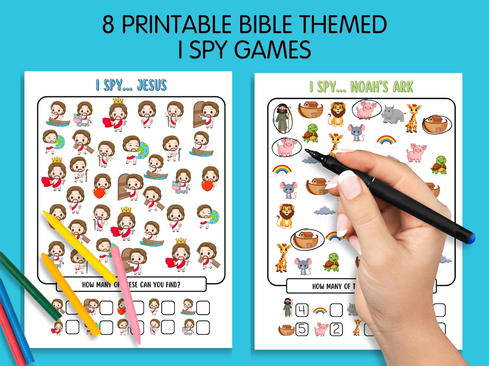 Bible I Spy Printable Craft, Bible Story Printable Activity for Kids ...