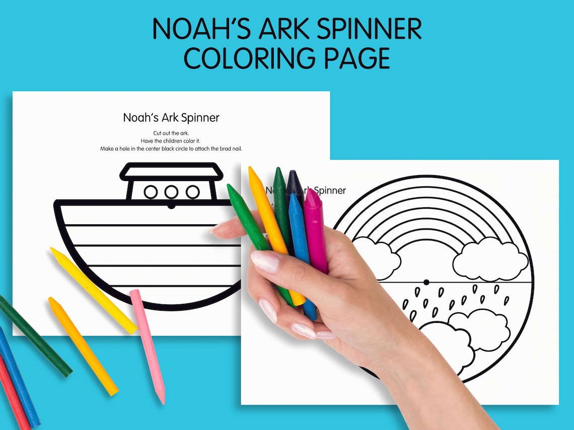 Noah's Ark Spinner Printable Craft, Bible Study Printable Activity for ...