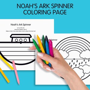 Noah's Ark Spinner Printable Craft, Bible Study Printable Activity for ...