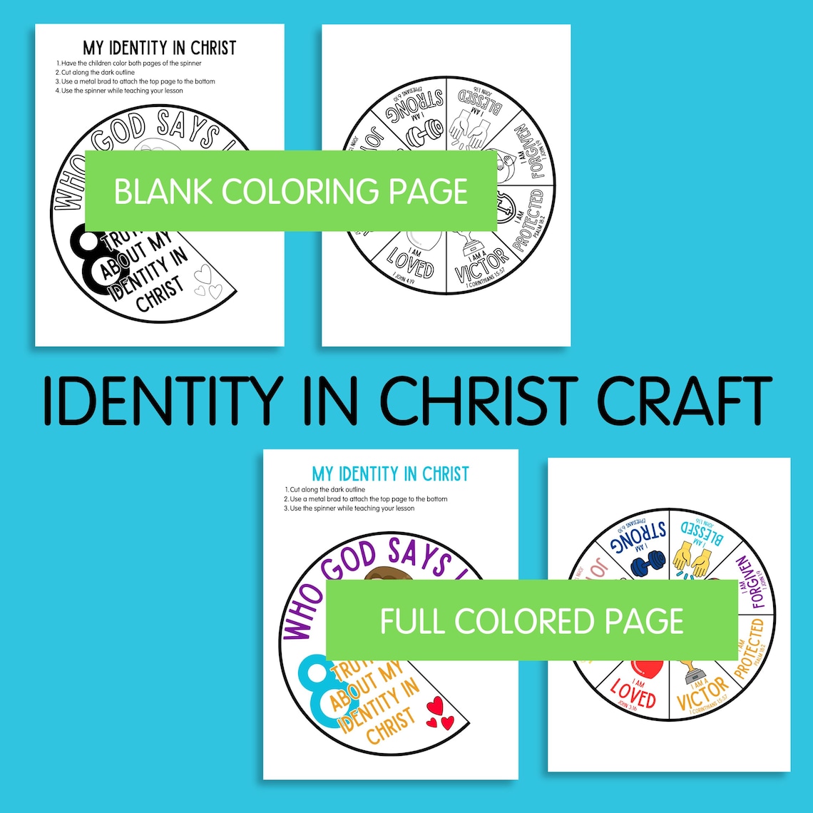 Identity in Christ Printable, Printable Bible Paper Craft for Children ...