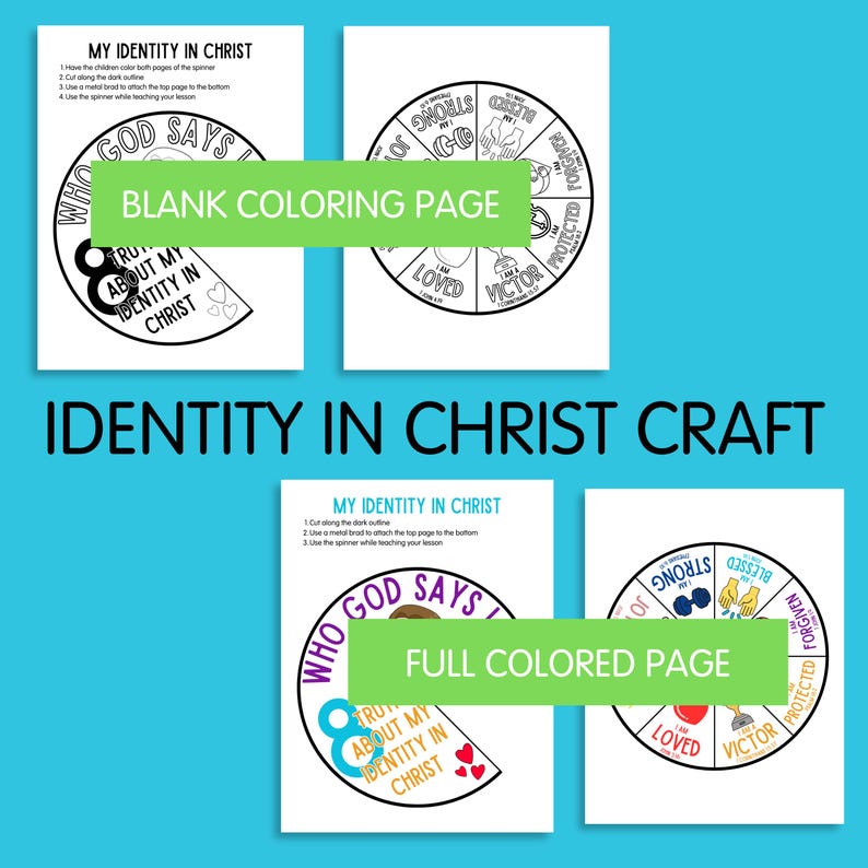 Identity in Christ Printable, Printable Bible Paper Craft for Children ...