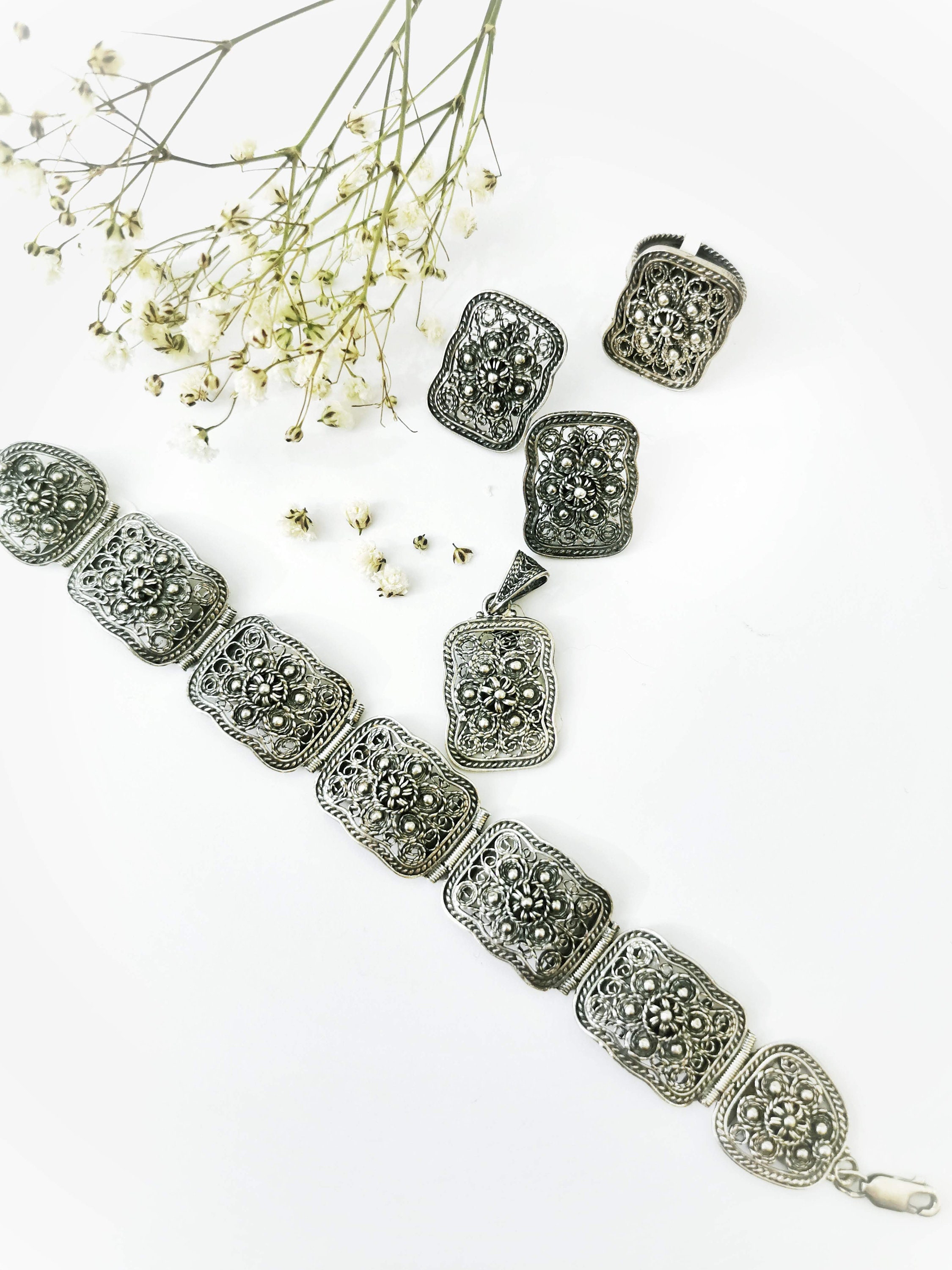 Silver Unique Jewelry Silver Filigree Pendant Handmade | Etsy