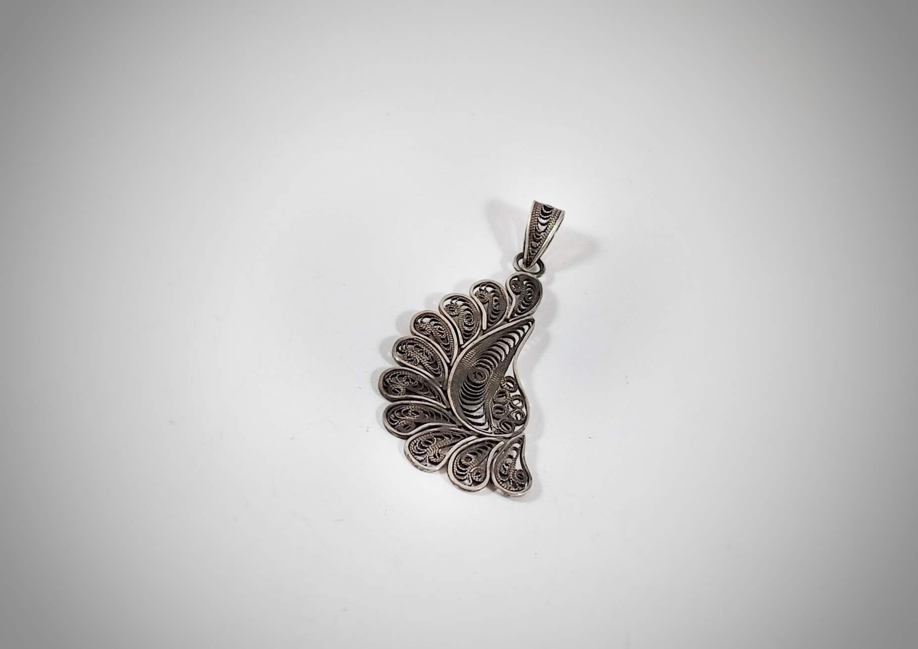 Feather Phoenix Sterling Silver Filigree Necklace Pendant | Etsy