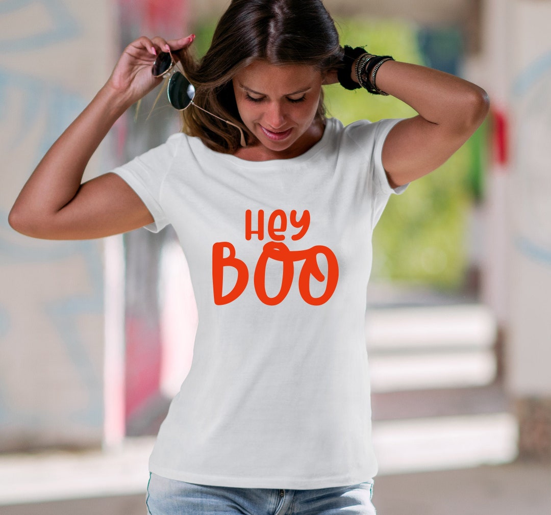 Hey Boo T-shirt, Womens Halloween Shirt,halloween T-shirt, T Shirt ...