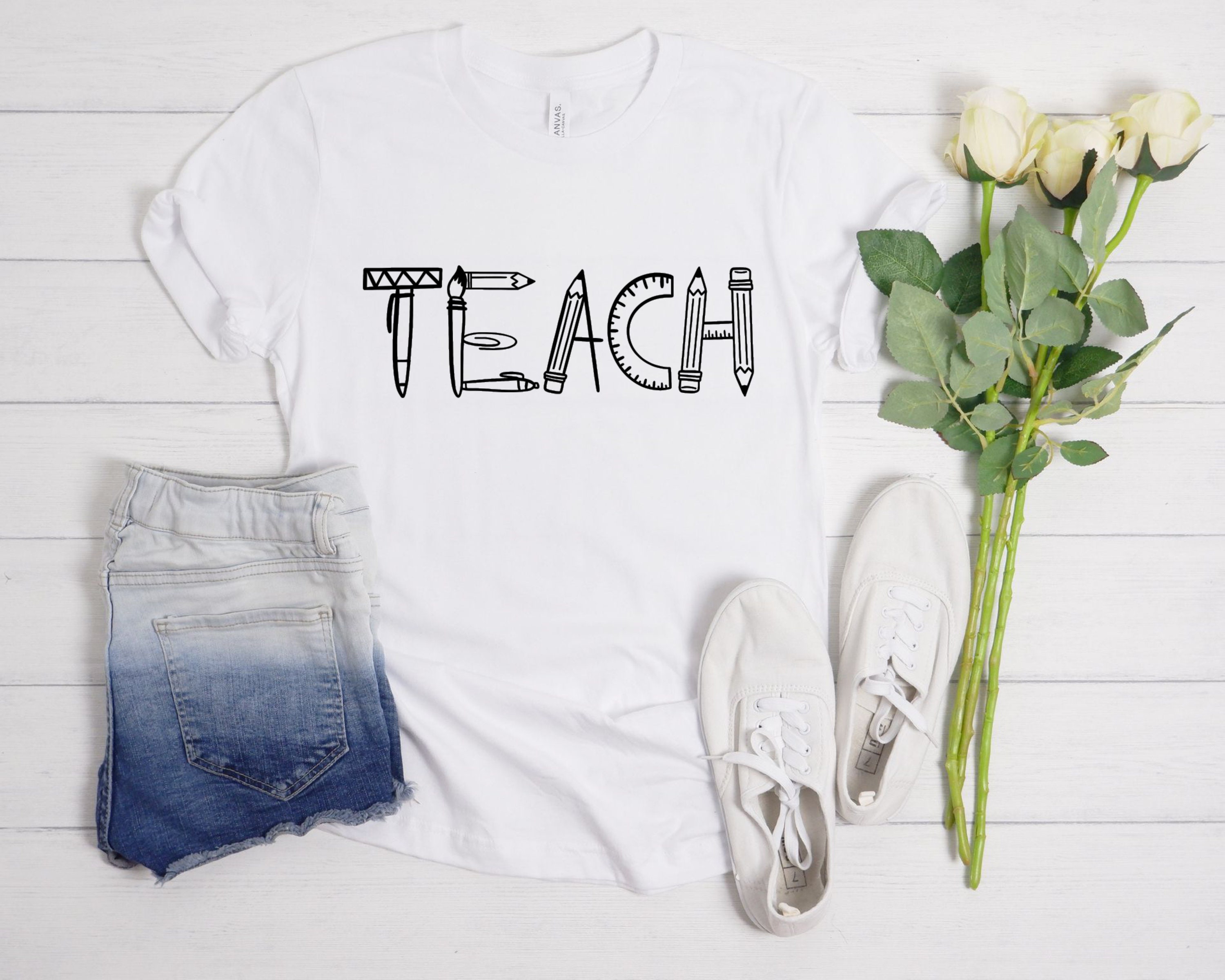 Teach T-shirt, Education, Back to School T-shirt, Gift for Teachers ...