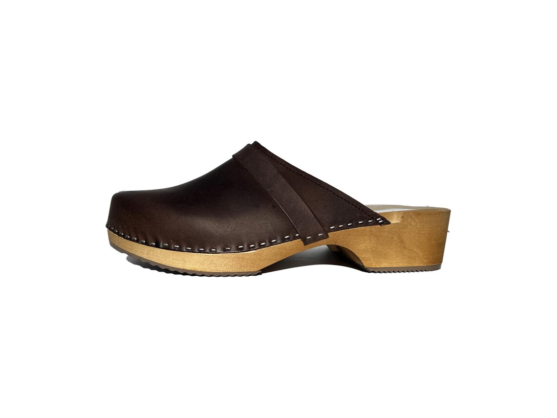 Vintage Mens Clogs: Dark Brown Wooden Mules, Swedish Style - Etsy