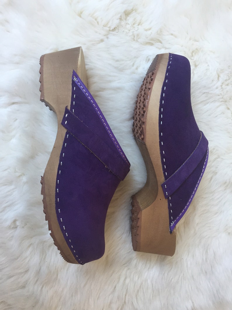 Zuecos suecos de cuero natural hechos a mano zuecos clásicos - Etsy México