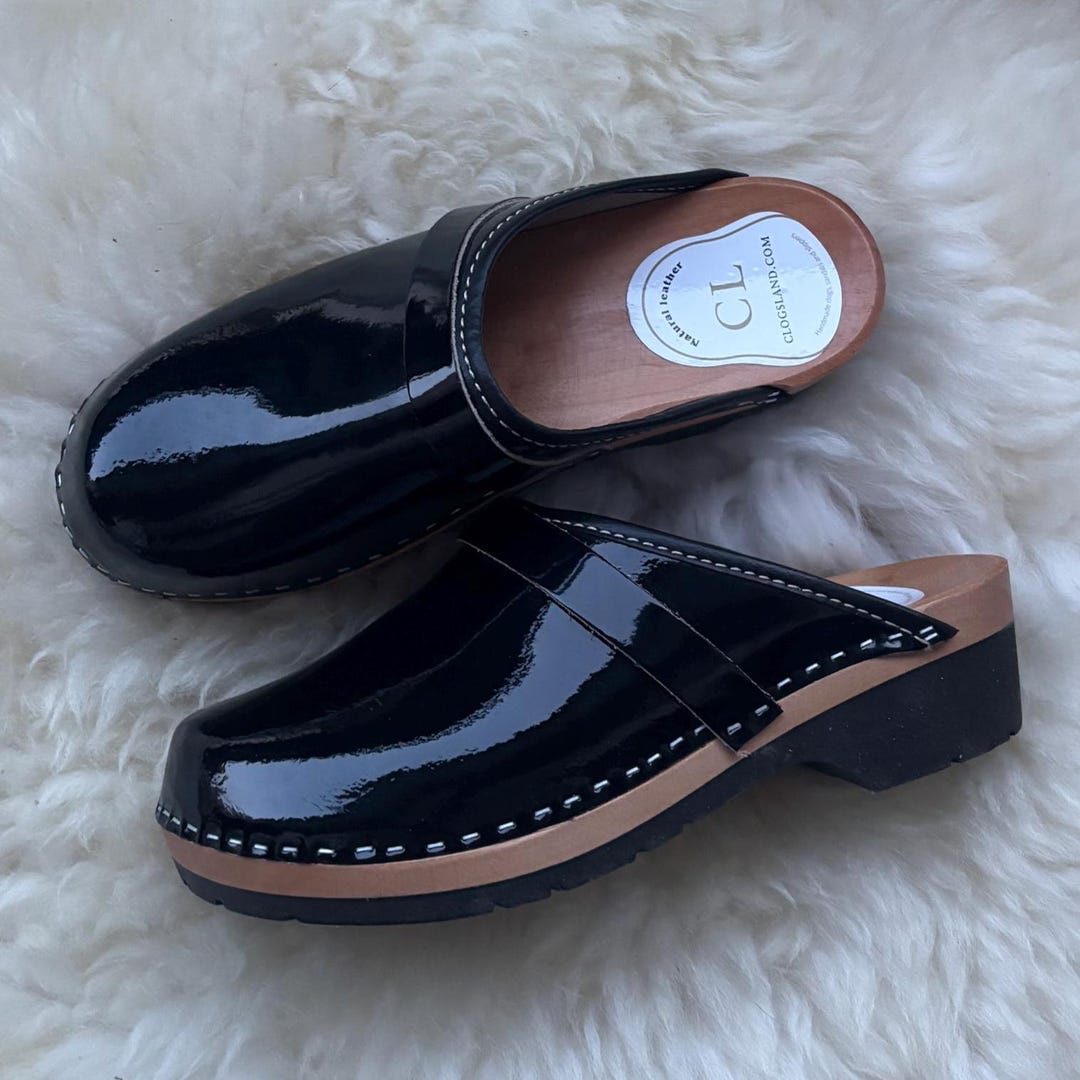 Black Wooden Clogs for Women: Swedish Autumn Style - Etsy