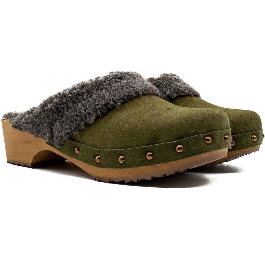 Winter Clogs, Wool and Suede Leather, Clogs, Handmade Clogs, Sweden ...