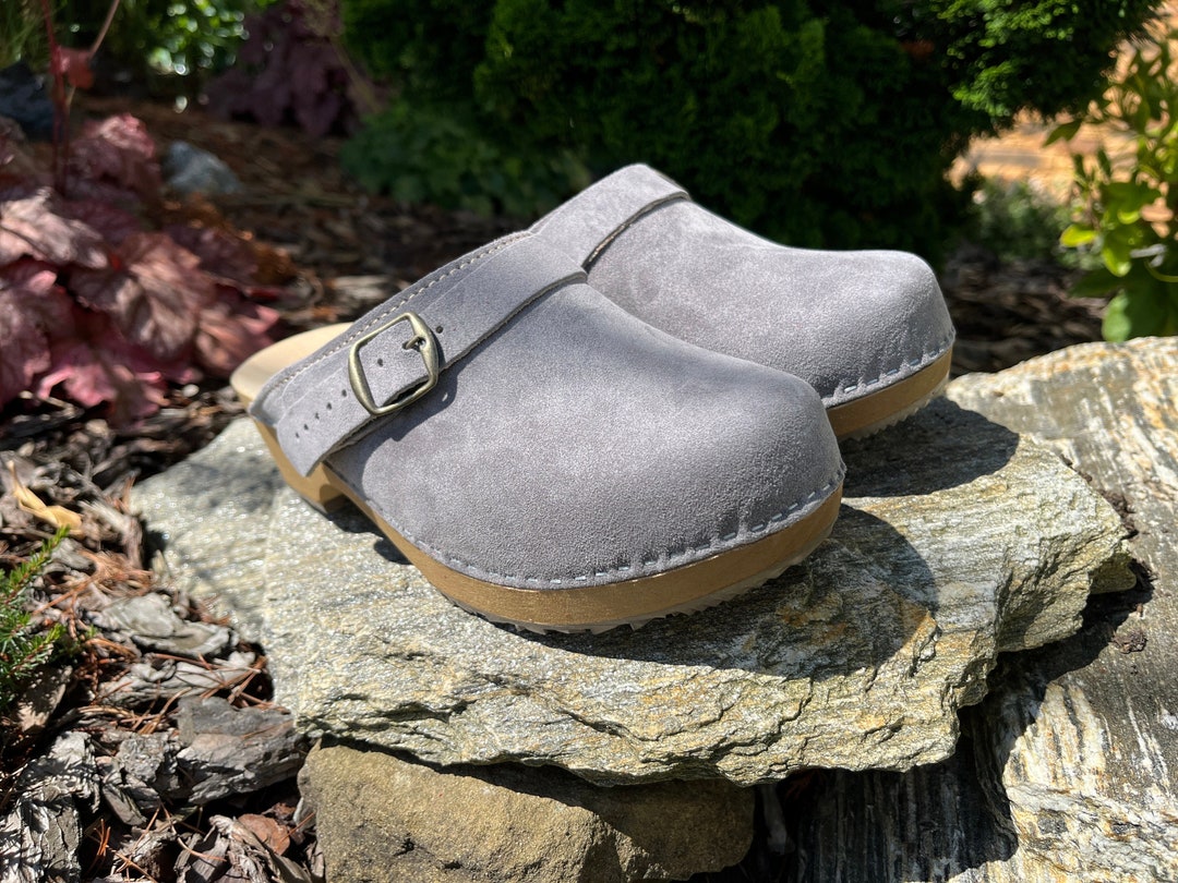 Clogs - Grey Clogs, Clogs for Women and Men, Platform Clogs, Wooden ...