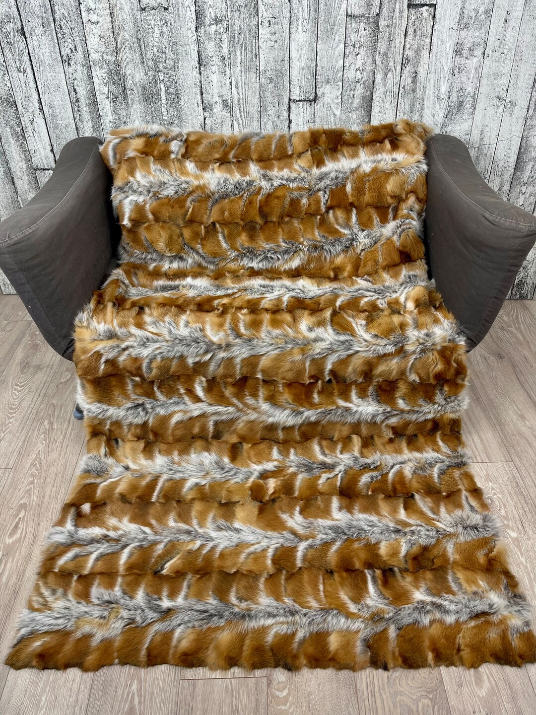Luxury Red Fox Fur Blanket Throw Rug Real Fur Blanket , Red Fox Fur Rug ...