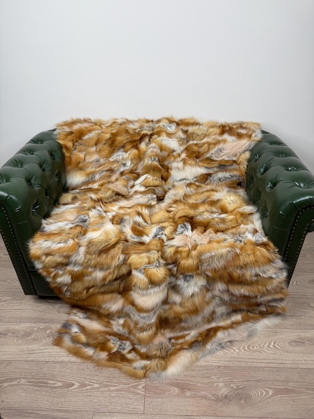 Handmade Red Fox Fur Blanket: Luxury Bedspread, Elegant Home Decor - Etsy
