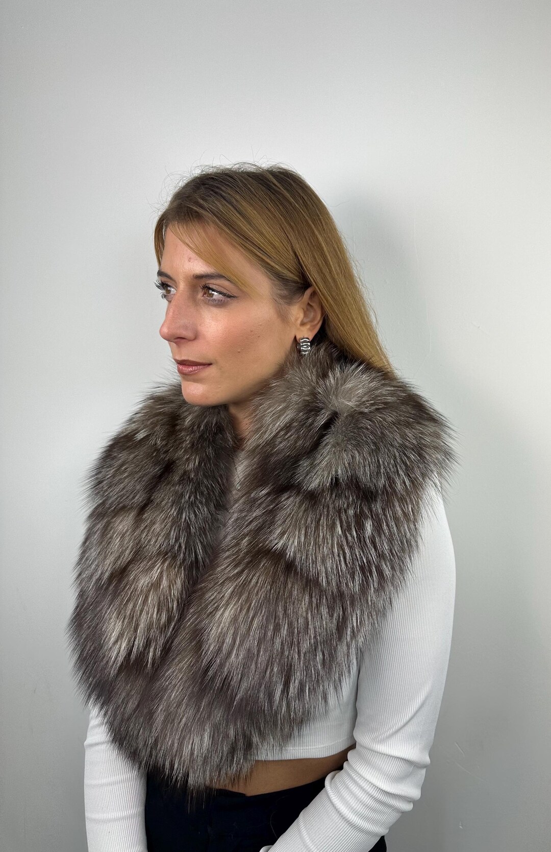 Luxury Fur Collar, Real Fur Stole, Fox Collar, Fluffy Fur Collar - Etsy