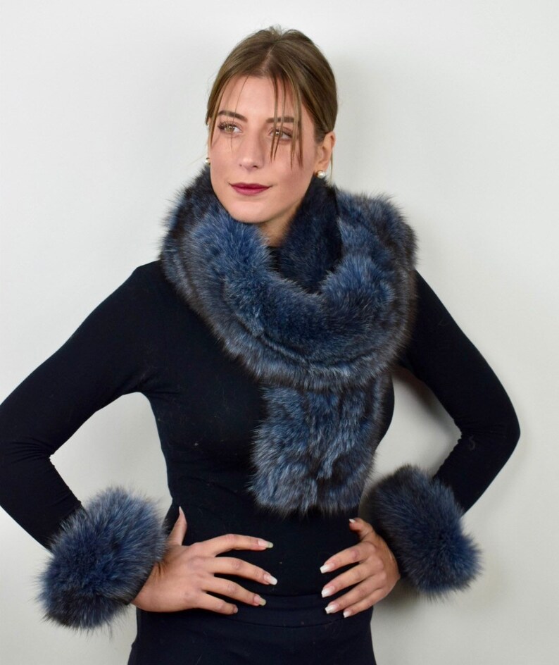 Fur Cuffs Blue Fox Cuffs Real Fur Cuffs - Etsy