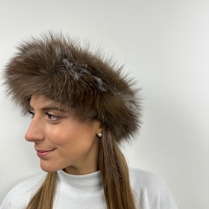 Fox Fur Headband, Crystal Real Fox Fur Headband, Fox Fur Accessory ...