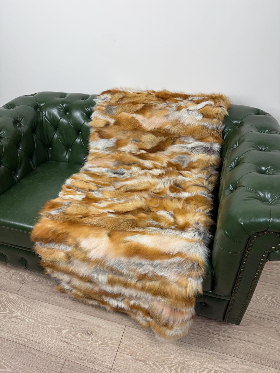 Luxury Red Fox Fur Blanket Throw, Real Fur Blanket, Cozy and Fluffy ...