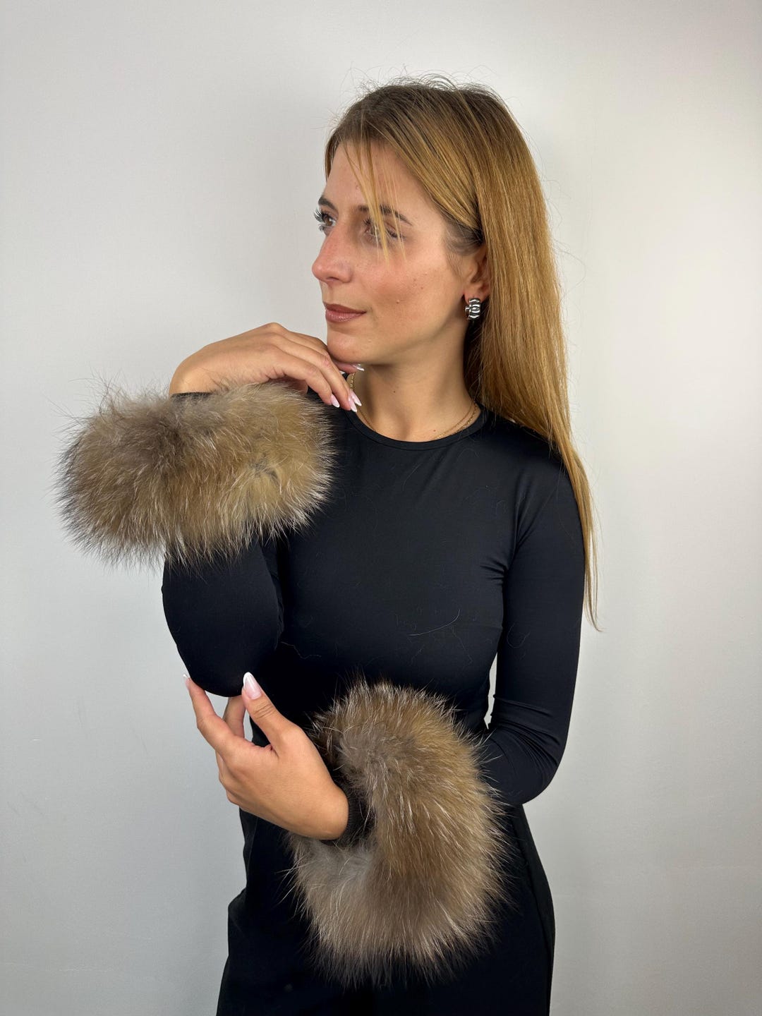 Real Fox Fur Cuffs: Handmade Fluffy Wrist Warmers (set of Two) - Etsy