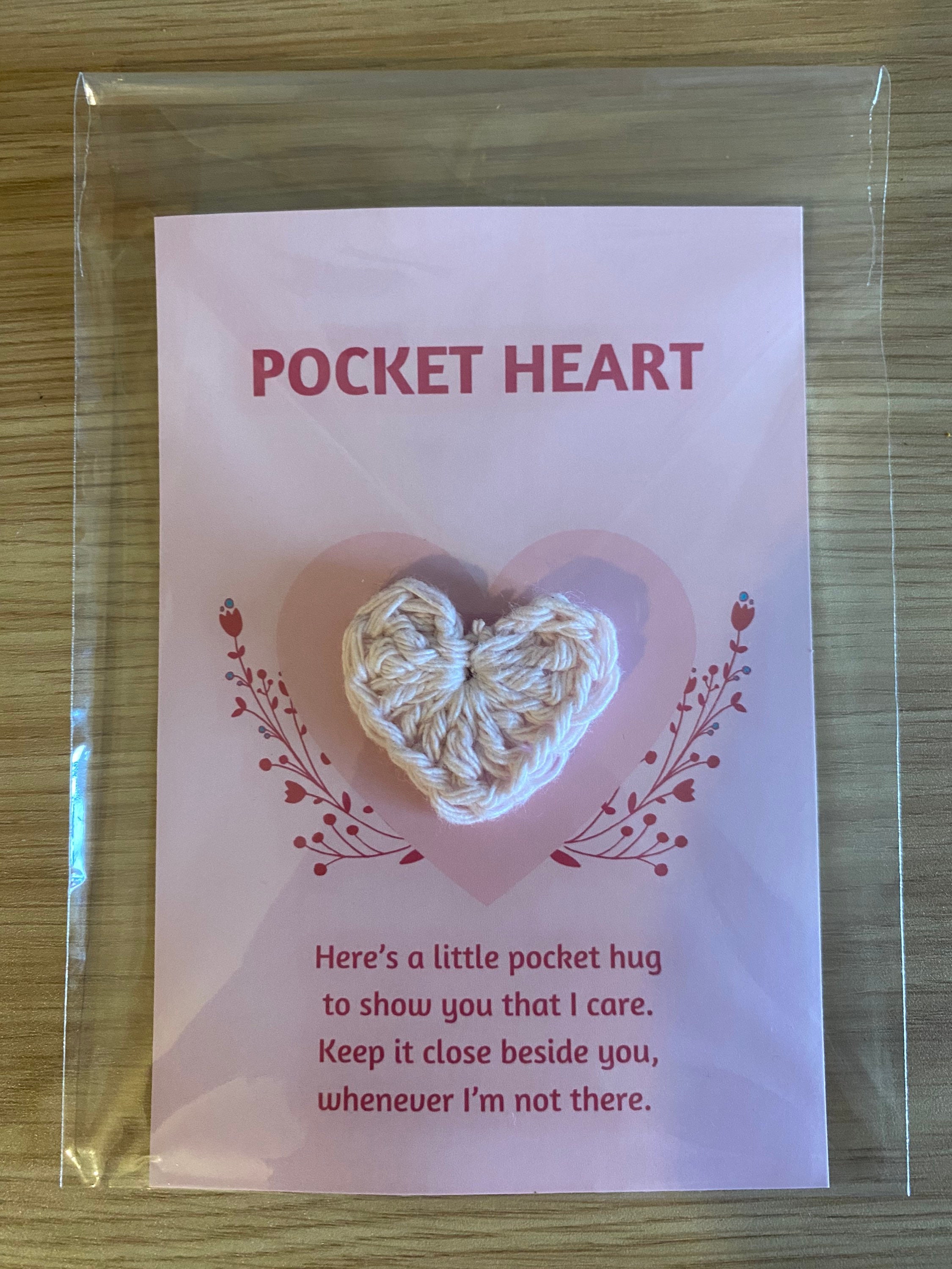 Crochet Pocket Heart/ Pocket Hug Valentines Gift - Etsy