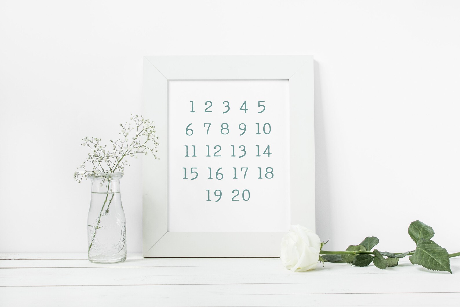 Numbers 1-20 Chart Art | Educational Printable (digital Download ...